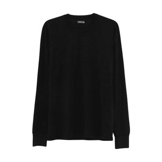 Tom Ford Homme, Tops, Noir, Taille: XL T-shirt Long Lyocell Coton