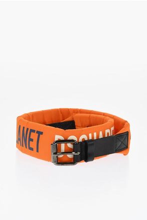 Dsquared2 Printed Nylon Belt with Leather Details 50mm size 90