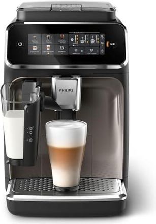 Philips Expresso broyeur S&eacute;rie 3300-6 Boissons, &Eacute;cran tactile color&eacute;, Carafe LatteGo, SilentBrew, Broyeur 100% C&eacute;ramique, Machine &agrave; caf&eacute; &agrave; grain Noir Chrome (