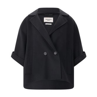 Max Mara Kurzer Zweireihiger Mantel - - Coats - Damen - Schwarzk - M