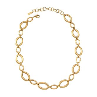 Dansk Copenhagen Sigrid Waterproof 18K Gold Plated Short Necklace - Brushed Stainless Steel - Femme - Accessoires - Jaune - Taille: ONE Size