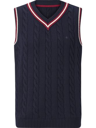 Charles Colby Herren Pullunder Earl Constantine Gestricktes Casual Oberteil dunkelblau, 5XL (XXXXXL) - 72/74