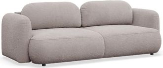 Selsey Sofa mit Schlaffunktion und Bettkasten 253 x 110 cm Graubeige Boucl&eacute; - Schlafsofa & Couch mit DL-Automatik, gro&szlig;e Schlafcouch 165x205 cm, 3-Sitzer Sof
