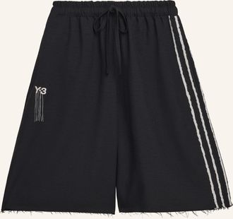 Yohji Yamamoto Y-3 Sport Uniform Raw Cut 3-Streifen Shorts schwarz