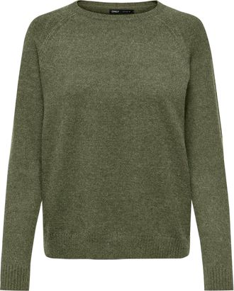 Only Damen Onllesly Kings L/S Knt Noos Pullover 15170427,Gr&uuml;n (Kalamata Melange),3XL