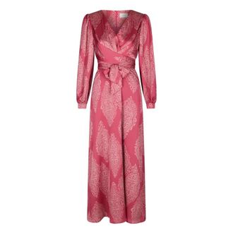 Neo Noir Femme, Robes, Rouge, Taille: 38 FR Robe portefeuille imprim&eacute; cachemire Bretti