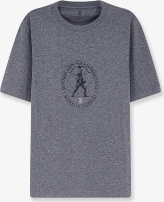 Brunello Cucinelli Cotton T-shirt with front print - BRUNELLO CUCINELLI - gender_Man