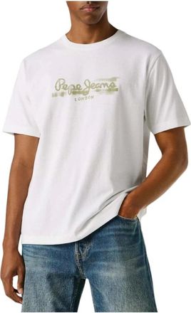 Pepe Jeans London Homme, Tops, Blanc, Taille: 2XL T-Shirt