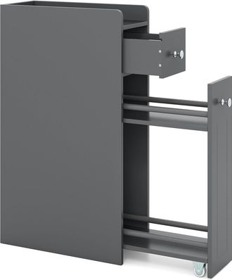 Giantex Nischenschrank 18 cm breit, schmales Nischenregal mit Schublade & Rollen, 40 x 18 x 70 cm Badezimmerschrank platzsparend, Beistellschrank f&uuml;r Badezimm