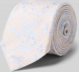 Olymp Krawatte aus Seiden-Mix mit floralem Allover-Stitching