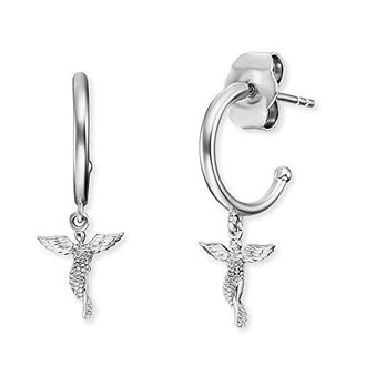 Engelsrufer Boucles doreilles bicolore pour femme en argent sterling et or rose - Fermoir - Serti de 50 pierres de zircone blanches - Sans nickel - 9 mm, Ø12 mm, 