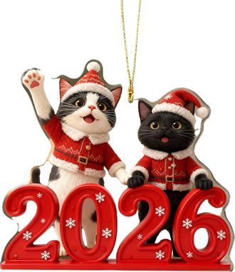 Generic Katzen-Ornament, 2D Niedliche Katze Anh&auml;nger 2026 | Dekorative Ornamente f&uuml;r kleine K&auml;tzchen B&auml;ume | F&uuml;r Wohnzimmer B&uuml;ro Kamin Balkon Fenster Flur LKW