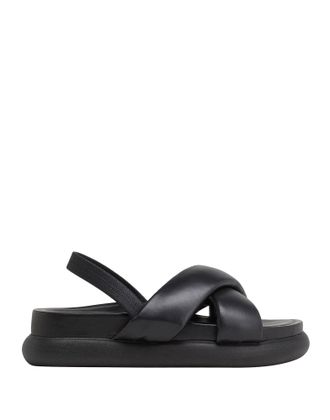 8 by YOOX LEATHER FLATFORM SANDALS