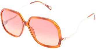 Chlo&eacute; Lunettes de soleil carr&eacute;es ondul&eacute;es - Femme - Accessoires - Brun - Taille: ONE Size