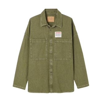 American Vintage Casual Button-Up Overshirt - - Jackets - Herren - Gr&uuml;n - S