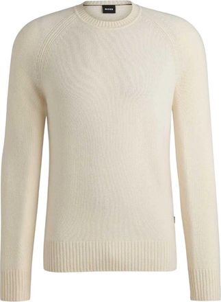 HUGO BOSS Emalvo Pullover f&uuml;r Herren, Jerseyware, Raglan&auml;rmel (Wei&szlig;)