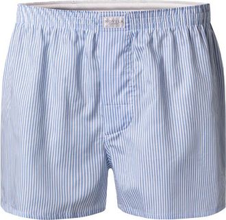 Novila Herren Boxershorts blau Reine Baumwolle Gestreift