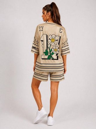 Worldclassca T-Shirt & Shorts Worldclassca 2tlg Oversize SET Shirt + Shorts Jogginganzug Bosten 17 Neue Kollektion - Stilvolle und gem&uuml;tliche Streetwear Mode f&uuml;r D