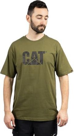 CAT Caterpillar Mens CAT Iconic Logo Premium Ringspun Combed Cotton Tee, Chive, M