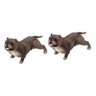 Pretyzoom 2 Pcs Hund Figur Modell Modelle Mini Hund Modell Grau