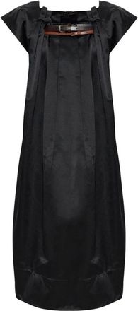 Marni Langes Kleid mit kurzen &Auml;rmeln - - Dresses - Damen - Schwarzk - XS