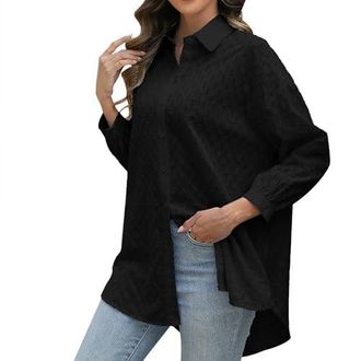 Generic Chemise grande taille pour femme été 2025 chemise grande taille pour femme chauve-souris sept quarts de tempérament haut short de navette tenues décon