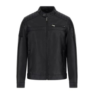 Guess Homme, Vestes, Noir, Taille: 2XL Blouson en Cuir PU
