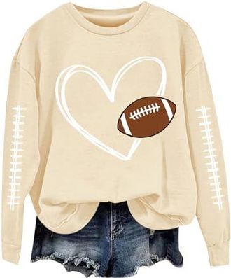 Generic Hauts dhiver pour femmes - Sweat &agrave; imprim&eacute; graphique britannique - Haut surdimensionn&eacute; &agrave; col rond - Manches longues - Automne - Hiver - D&eacute;contract&eacute; - 