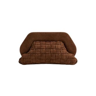 Themoir&egrave; Pochette fronc&eacute;e - Femme - Sacs - Brun - Taille: ONE Size