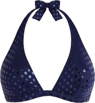 Vilebrequin Femme, Maillots de bain, Bleu, Taille: 44 FR Haut de maillot de bain foulard strass en relief