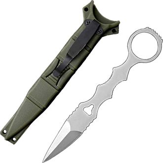 J.O.A. Kleines handliches werkzeug stahl messer scharf rutschfest Silber Survival Tragbare Camping outdoor messer edc Jagdmesser gegen Neck knife Gerade Fest