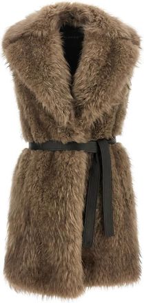 BLANCHA Femme, Vestes, Beige, Taille: 34 FR Gilet en Cachemire Tipping Goat