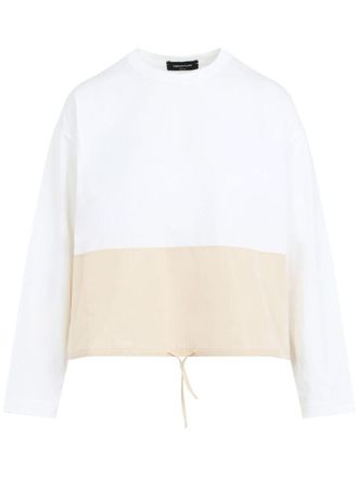 Fabiana Filippi pull en coton à lien de resserrage - Blanc