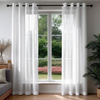 Deconovo Vorh&auml;nge mit &Ouml;sen Gardinen Transparent Reflektierend Lichtabweisend UV-Schutz Waschbar Vorhang f&uuml;r Wohnzimmer Schlafzimmer Lichtdurchl&auml;ssig, H229 x B1