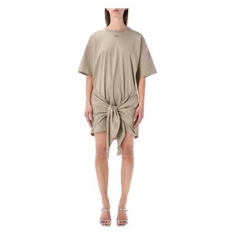 Diesel Femme, Robes, Beige, Taille: 40 FR D-Eivor Tshirt Knot Dress