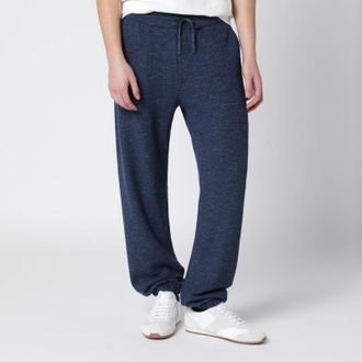 Loro Piana Gokarna blue m&eacute;lange wool-blend trousers