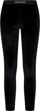 Tom Ford Femme, Pantalons, Noir, Taille: 40 FR Stretch Logoed Leggings