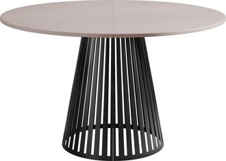 Mirjan24 Ausziehbarer Esstisch Cumair 100, Runder Esszimmertisch für 4-6 Personen, Beine aus Stah, Praktischer Tisch für Küche, Geeignet für Wohnzimmer (Cashme