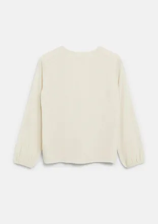 s.Oliver Langarmbluse Bluse Cr&ecirc;pe-Bluse mit Volants