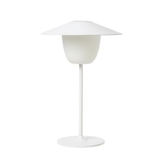 Blomus Mobile LED-Tischleuchte -ANI LAMP- | Akku Tischlampe aus Aluminium | Farbe Wei&szlig; | &Oslash; 22 x 33H cm | 2 Helligkeitsstufen per Touch | Outdoor