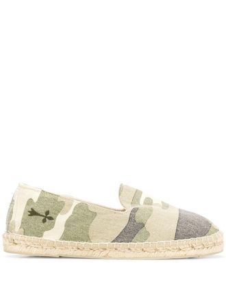 Maneb&igrave; espadrilles &agrave; imprim&eacute; camouflage - Vert