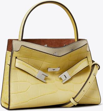 Tory Burch Damen Petite Lee Radziwill Double Bag mit Krokopr&auml;gung