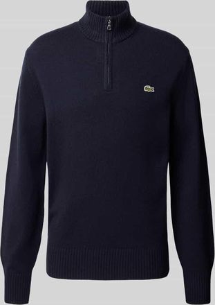 Lacoste Classic Fit Troyer aus reiner Wolle
