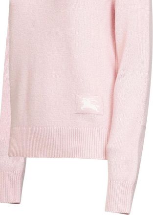Burberry Knight Intarsia Knit Cashmere Sweater - Pink