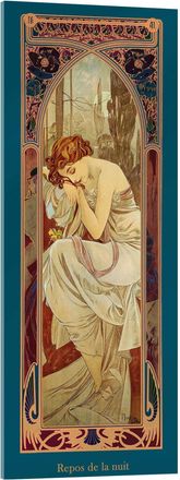 Posterlounge Die Vier Tageszeiten - Nachtruhe (Repos de la nuit), 1899 Acrylglasbild von Alfons Mucha 20 x 50 cm Wandbilder Wanddeko