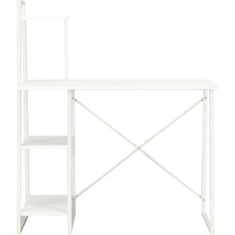 vidaXL Schreibtisch mit Regaleinheit Wei&szlig; 102&times;50&times;117 cm Vidaxl