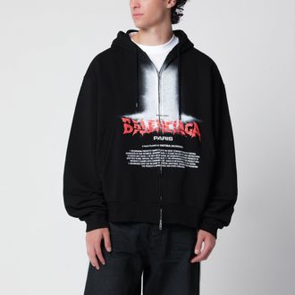 Balenciaga Oversize Zip-Hoodie The Door aus Baumwolle in Schwarz