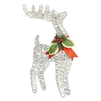 Generic Beleuchtete Rentier-Dekoration - 40 cm Metall-Weihnachtsornament, festliche Rentierfigur, dekorative leuchtende Feiertagsskulptur | Innen- und Au&szlig;en-W