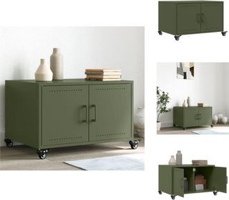 vidaXL Vidaxl - Table basse vert olive 68x50x43,5 cm acier - Table Basse - Tables Basses - Table Latérale - Bout De Canapé