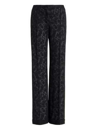 Alberta Ferretti pantalon court &agrave; fleurs - Noir